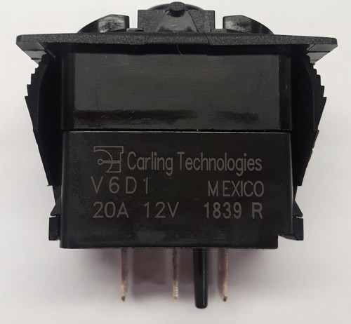 V6D1S00B Carling V series single pole rocker switch, On-Off-On, no ...