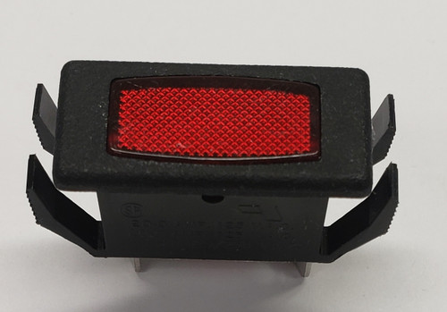 CRS0A12V1M9 Red 12 Volt Rectangular Indicator Light with Spade Terminals