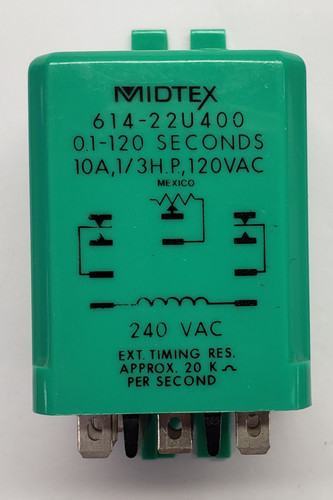 614-22U400 10 Amp Relay, Midtex, Te Connectivity, Green Case