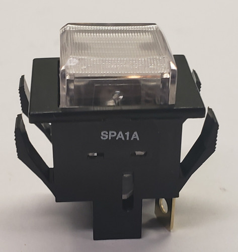 Push On Push Off Alternating Action Square Push Button, Clear Patterned Cap