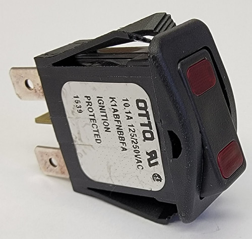 K1ABFNBBFA Otto K1 Sealed On-Off-On Rocker Switch, 2 12 Volt Red LEDS
