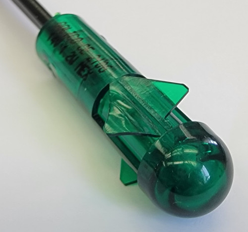 14 Volt Green Round Panel Mount Indicator Light 3535-1-00-25240