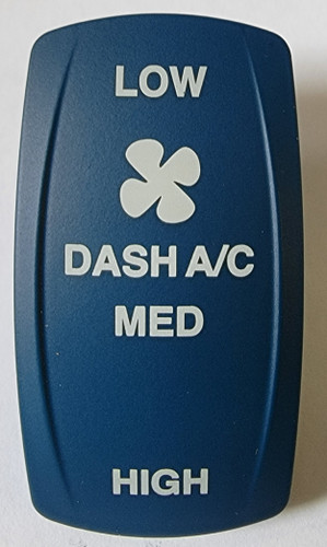 Carling V Series Blue Rocker Switch Dash AC Actuator, Low, Med, High