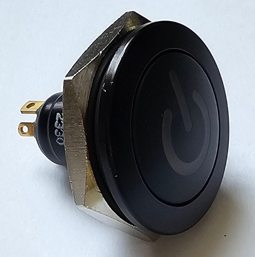 Sealed Illuminated Low Profile Dome Push Button, Normally Open, 12 Volt ...