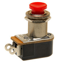 P27L-RD Carling Push button switch, single pole, On-Momentary Off, red ...