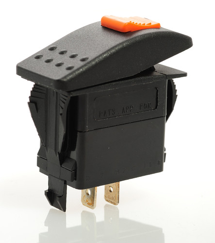 Locking Rocker Switch, On-Off, Oragne Lock, Carling V1D2SW0B-AZE00-0