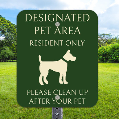 Designated Pet Area: 12" x 18" Aluminum Sign