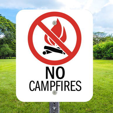 No Campfires: 12" x 18" Aluminum Sign