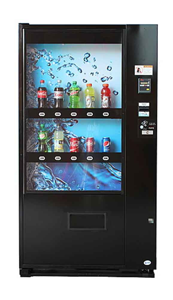 Refurbished Vendo 721 Soda Machine Live Display - Drop's Vending