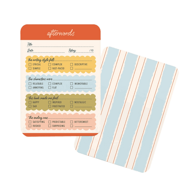 Afterwords Book Review Cards - postscript