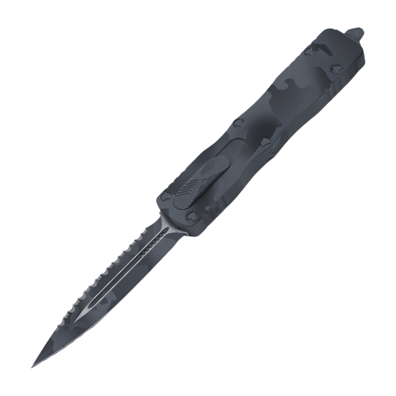 Microtech Dirac Double Edge Full Urban Camo Cerakote Fully Serrated