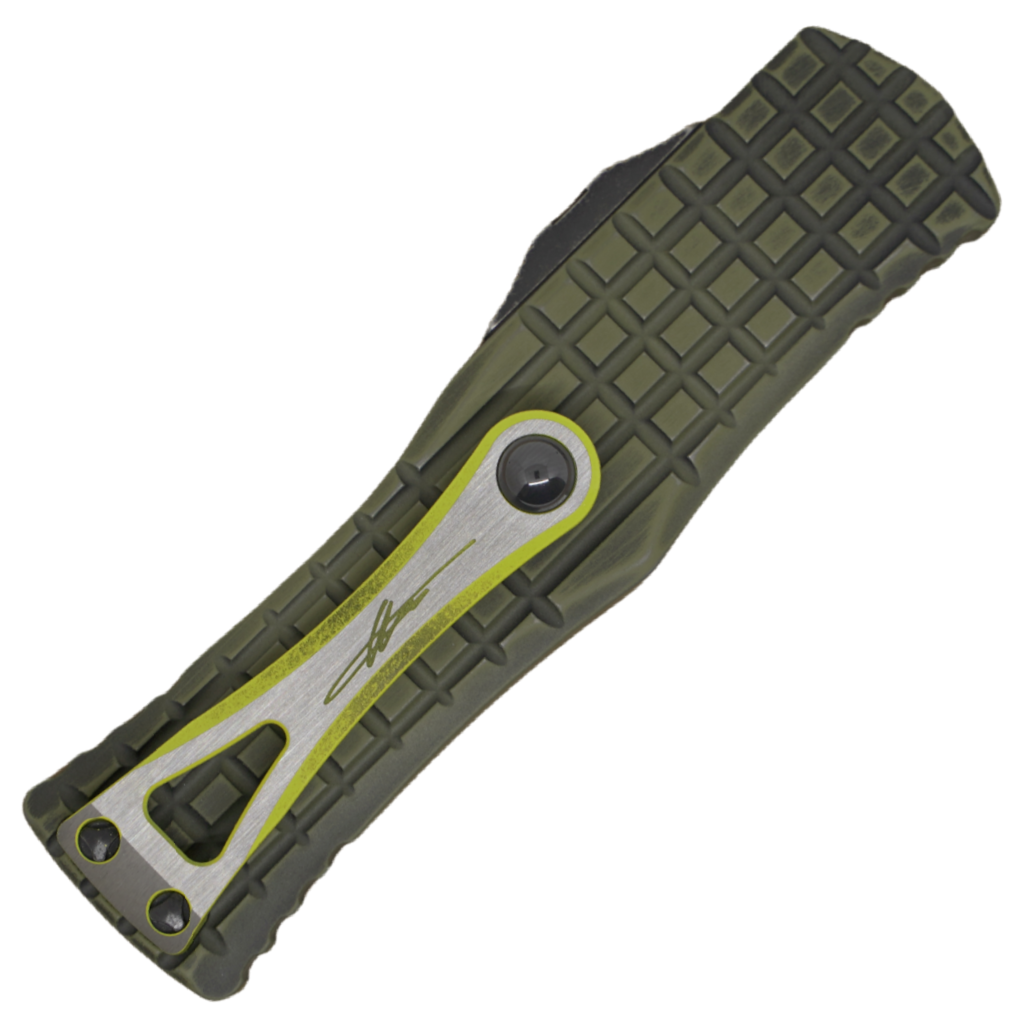 Microtech Hera Drop Point Frag Signature Series, OD Green Aluminum ...