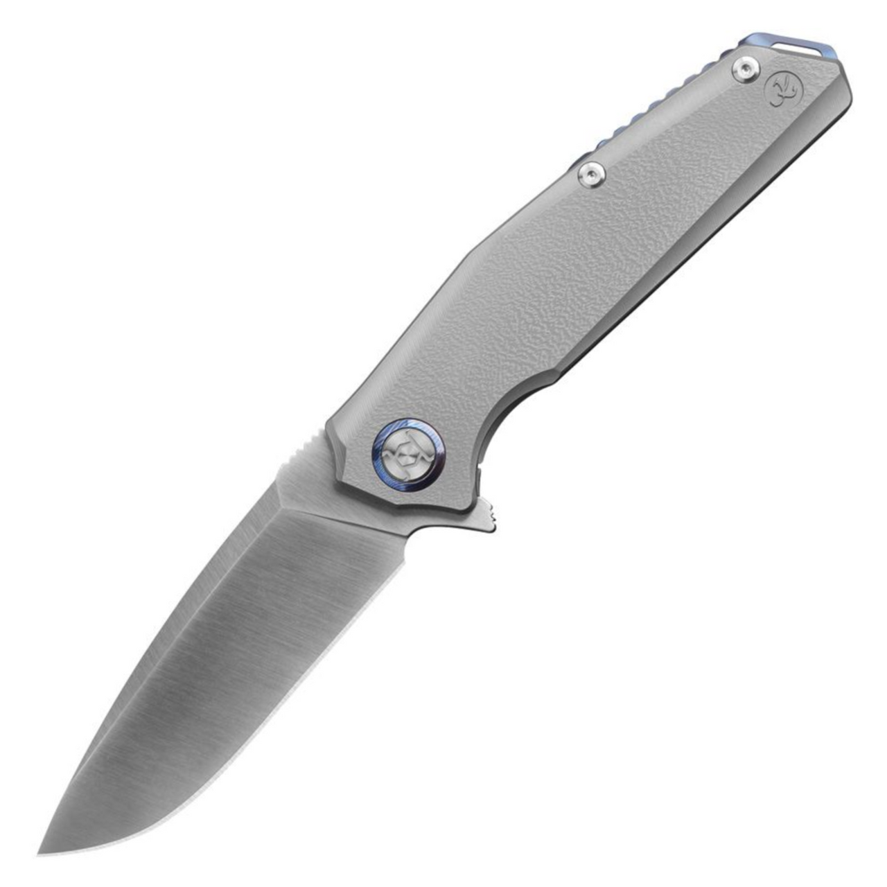 Kunwu Orion Ii Framelock Gray Titanium Satin Elmax K7013