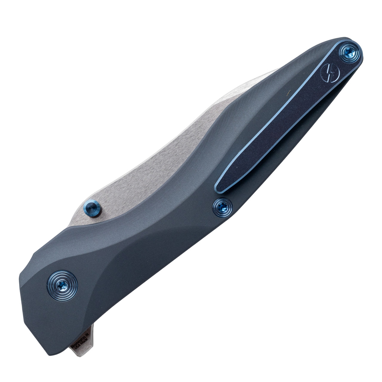 Chapman Lake Knives CLK-2D, Slate Grey w/ Denim Blue Hardware