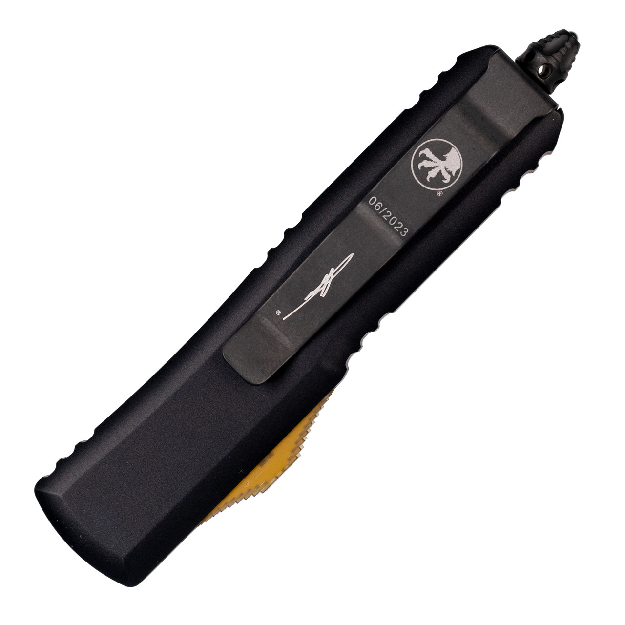 Microtech UTX-85 Double Edge, Ultem Top / Black Aluminum / DLC CPM ...
