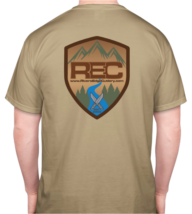 REC T-Shirt, Sand w/ REC Badge *Made in USA*