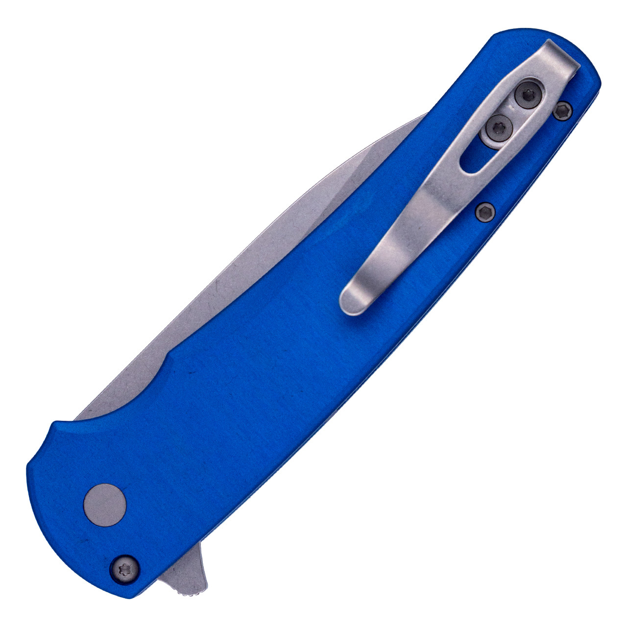 Pro-Tech Malibu Wharncliffe, Solid Blue Aluminum, MagnaCut