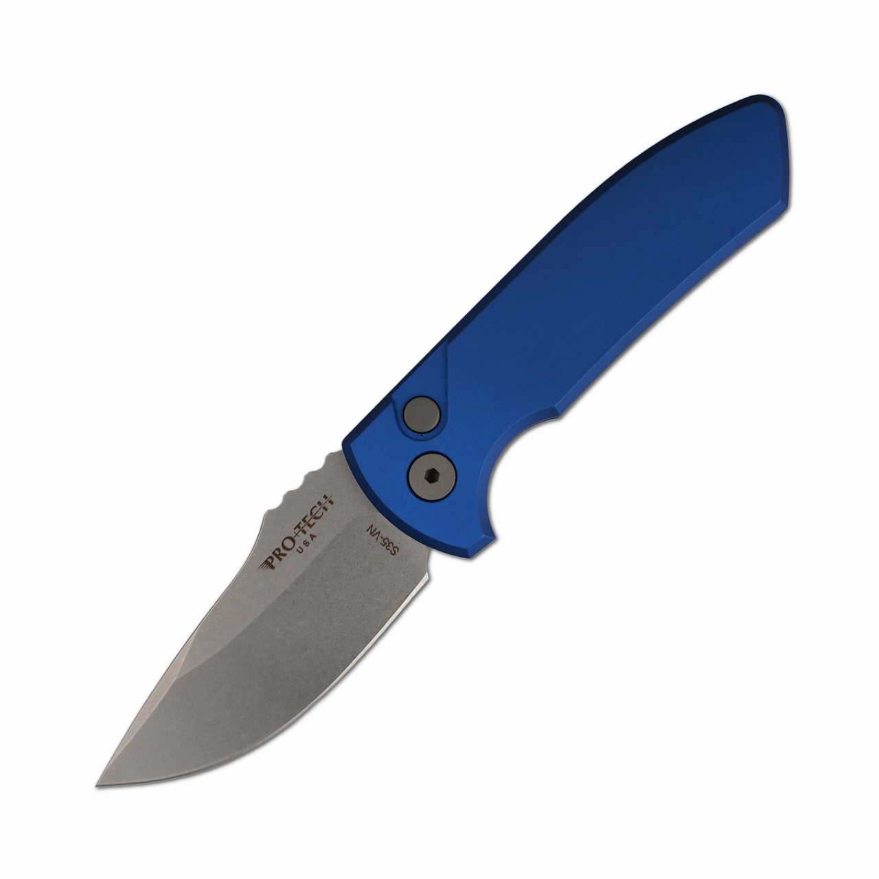 Pro-Tech Les George SBR Smooth Blue Aluminum, S35VN