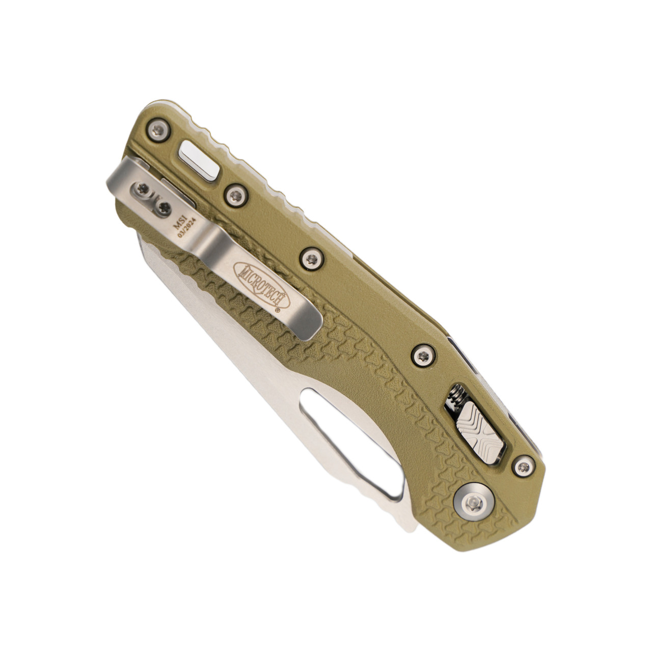 Microtech MSI OD Green Tri-Grip Polymer, Stonewash M390MK - 210T-10PMOD