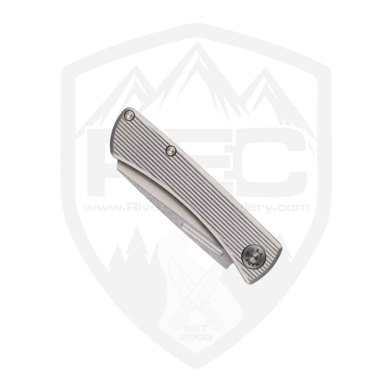 American Blade Works Slip Joint Milled Titanium, Stonewash MagnaCut