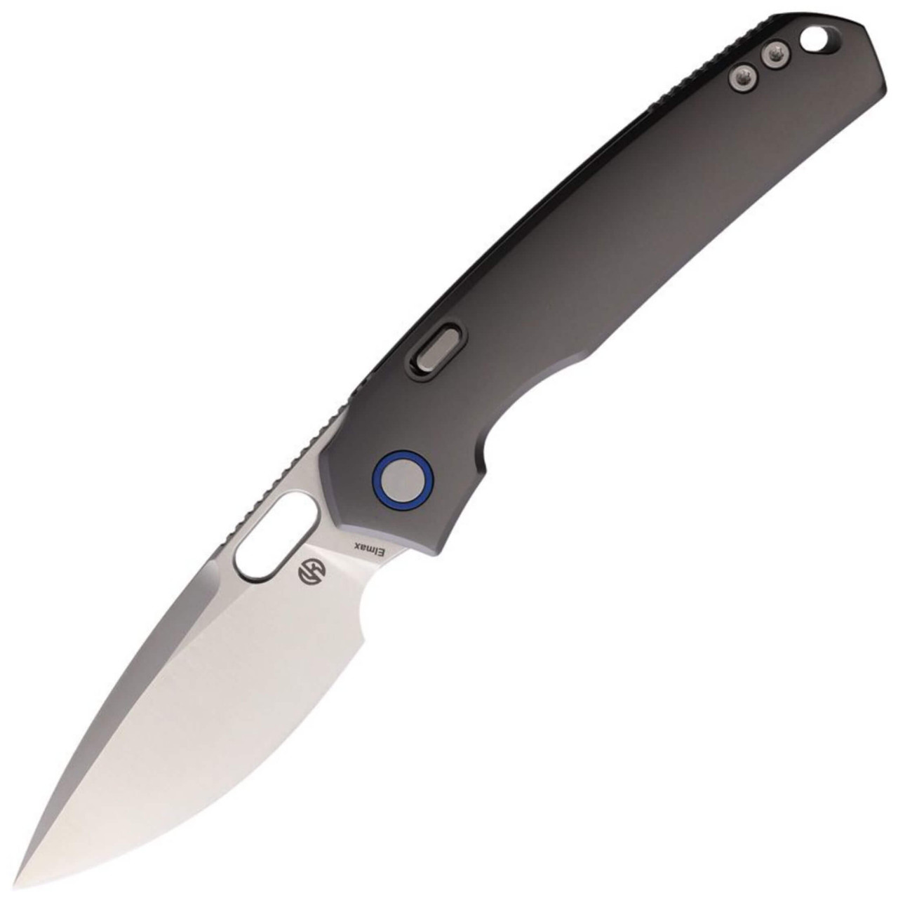 Vosteed | Psyop Gray Ti, Satin Elmax Front Flipper Knife