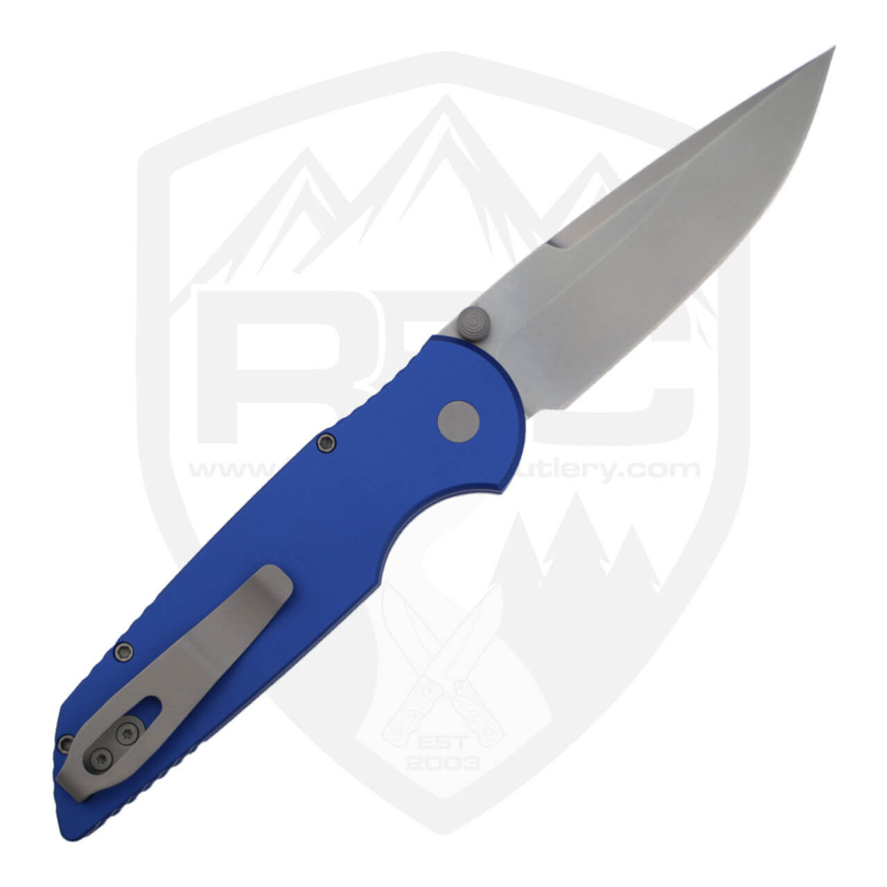 ProTech TR-3 Integrity Manual Blue Aluminum, Stonewash S35VN