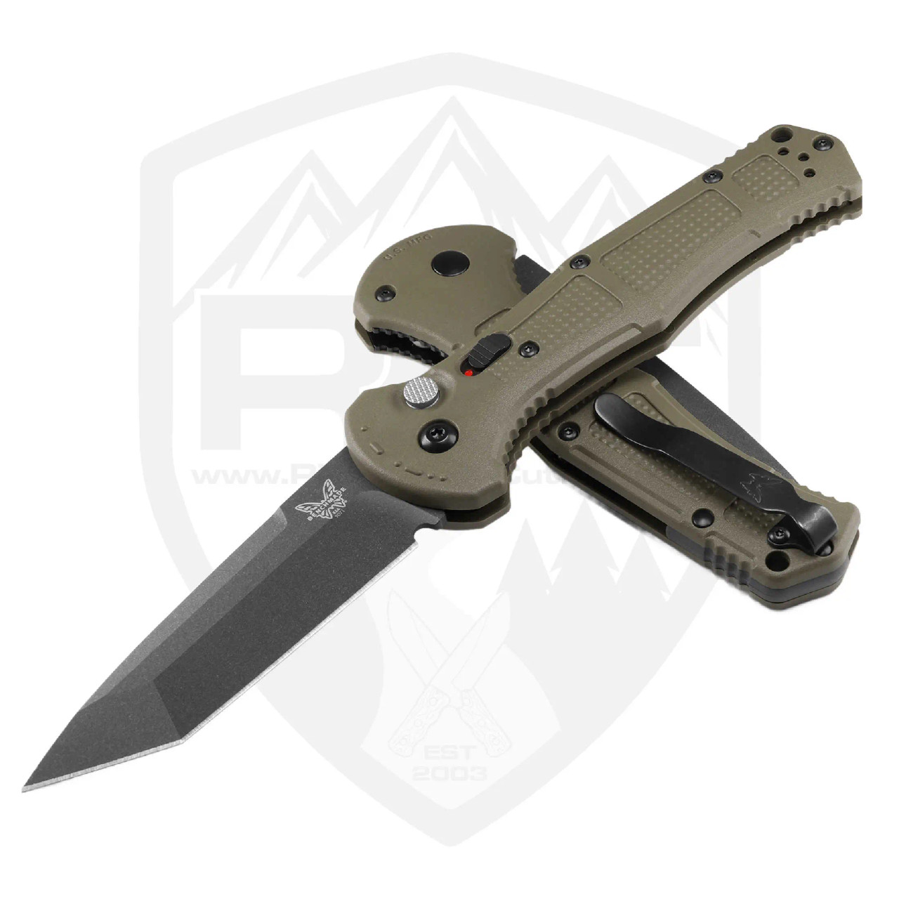 Benchmade Claymore Auto Knife | Tanto Ranger Green, CPM-D2