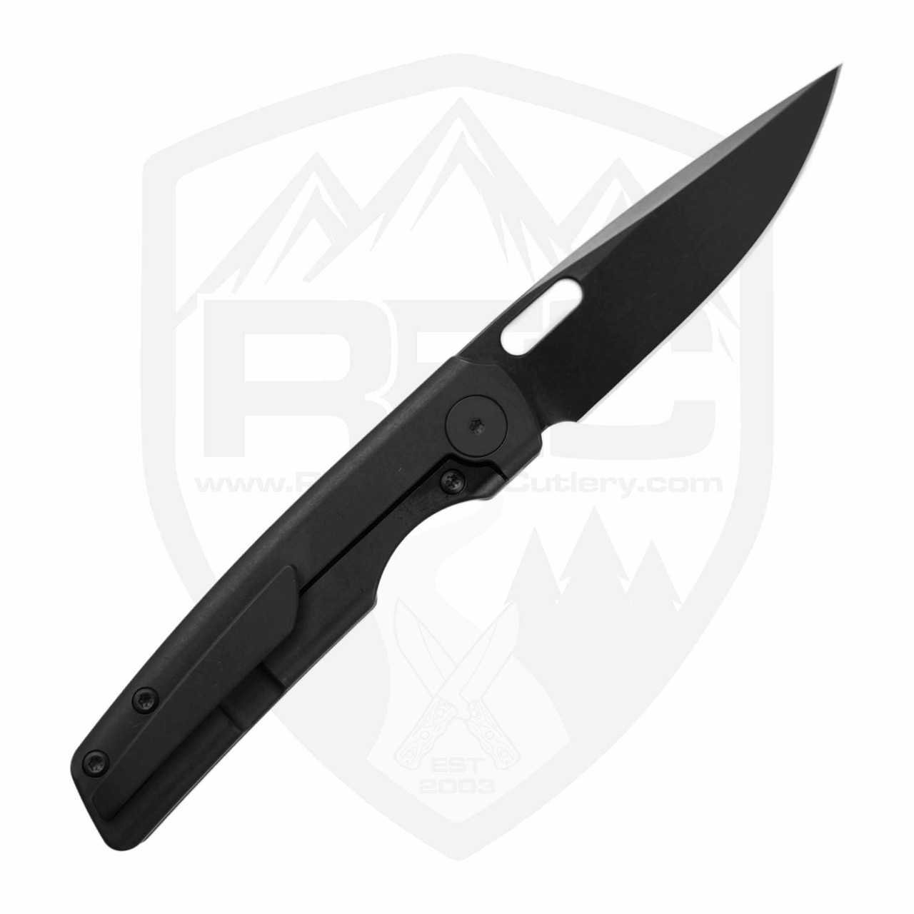 BergBlades Mini Sweeney DLC Stonewash Full Titanium, Polished Tumbled ...