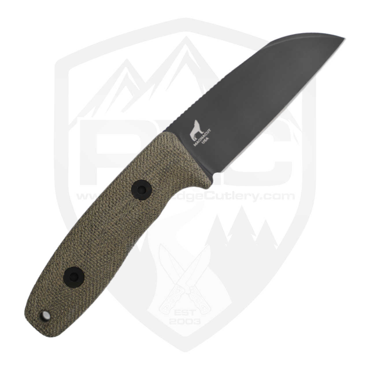Reiff Circadian Sheepsfoot, Green Canvas Micarta, DLC Magnacut ...