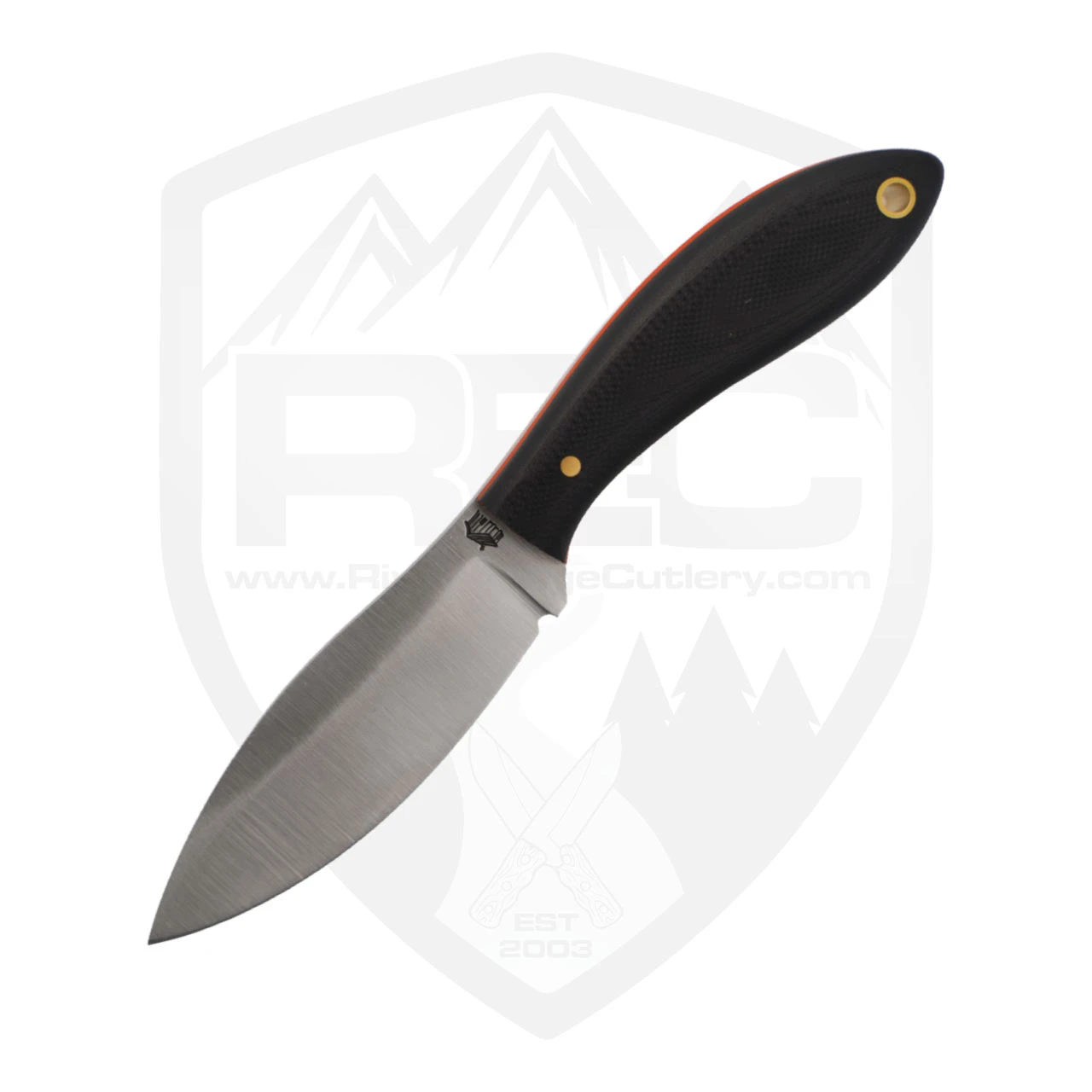 LT Wright Knives Small Northern Hunter, Black Micarta, Orange Liners ...