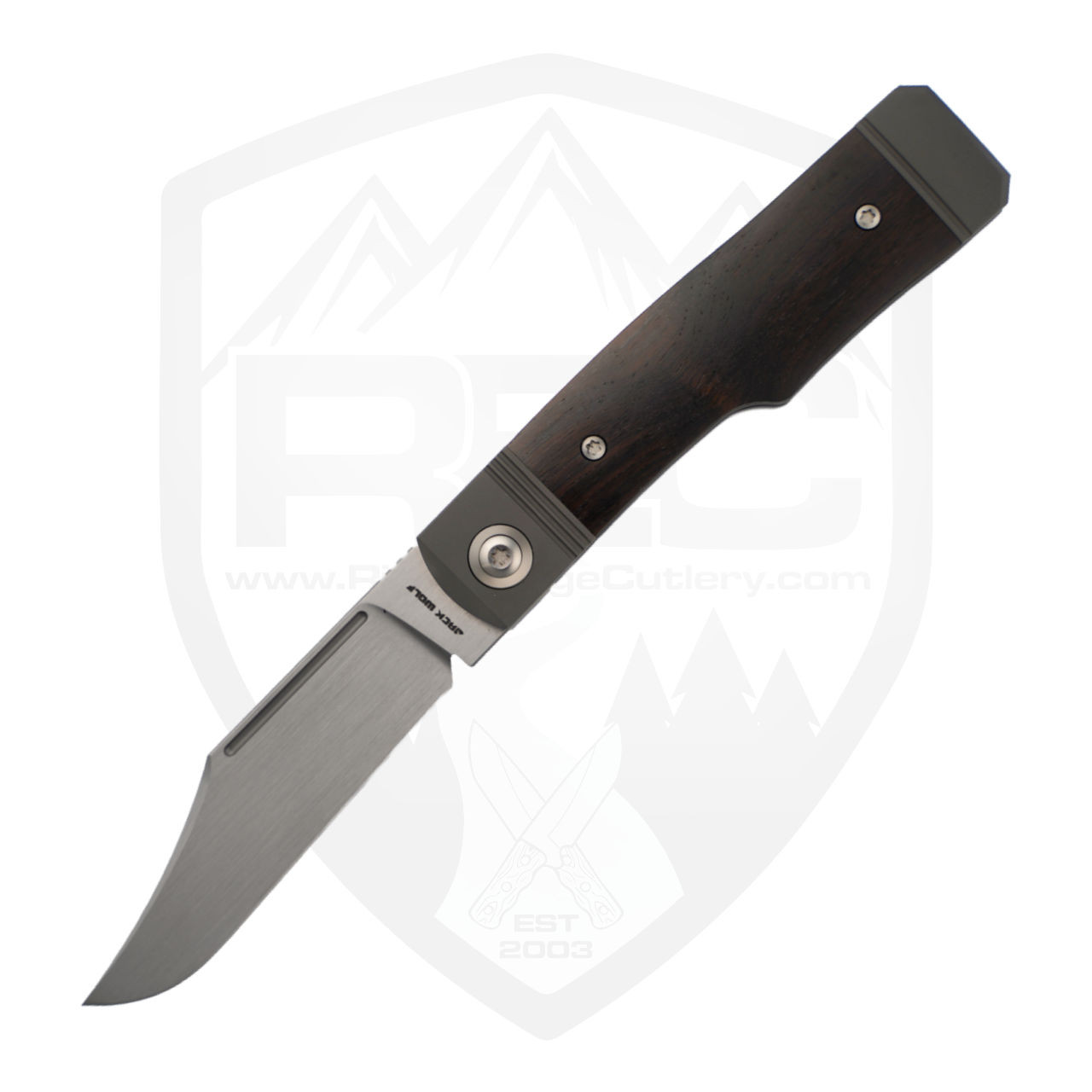 Jack Wolf Knives Gunslinger Jack Bolster Lock V3, Ebony Wood, Hand ...