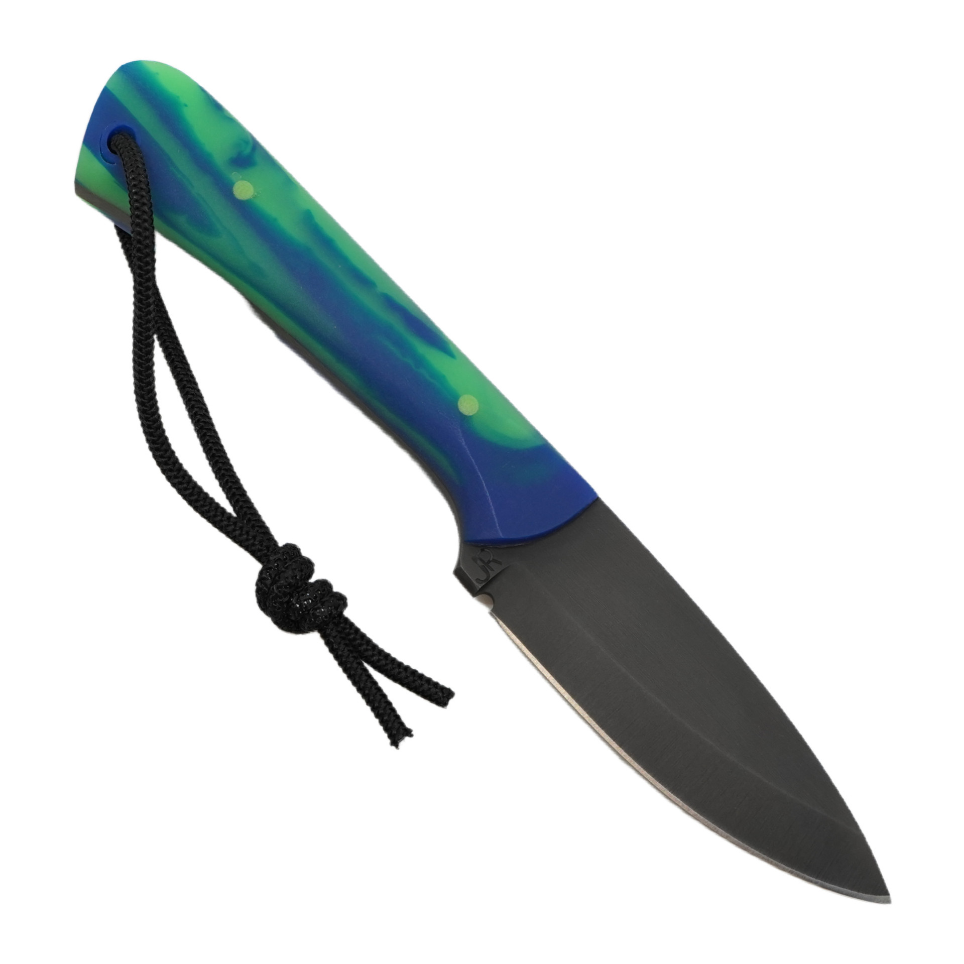 Joey Roman Knives Neckr, Zombie Green /Blue G10 Scales