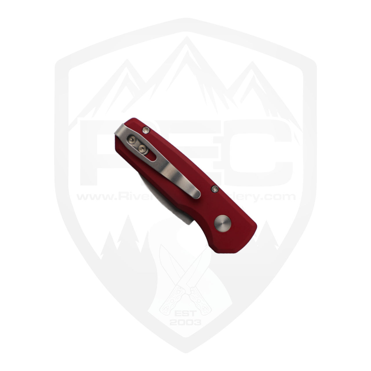 ProTech Runt 5 Red Aluminum, Wharncliffe Satin Magnacut - R5300-LTD Red
