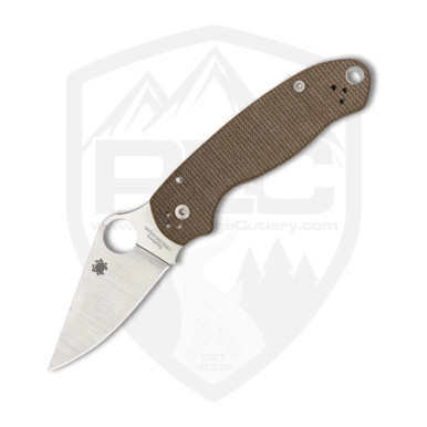 Spyderco Para 3 | Brown Canvas Micarta | CruCarta
