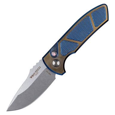 Pro-Tech SBR Custom, Titanium Two-Tone Blue & Bronze Knurled ...