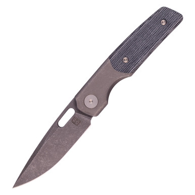 BergBlades Mini Sweeney Black Micarta, Dark Stonewash Titanium / Dark ...