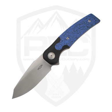 Johan vd Walt Custom JB1 Sheepsfoot Black G10 w/ Blue Griptech Inlays, Hand Satin M390 - 57/25
