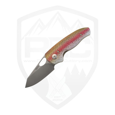 TRM Holier Nerd Linerlock, Rainbow Trout G10 3D, Stonewash Magnacut