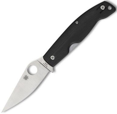 Spyderco Pattadese, Black G-10 / Satin M390 - C257G