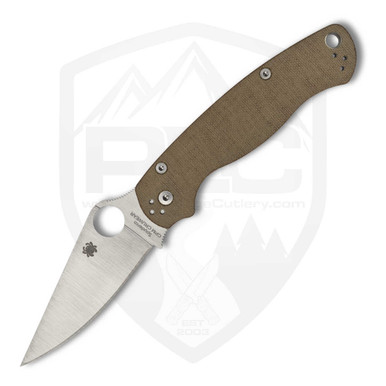 Spyderco Paramilitary 2, Brown Micarta / Satin CPM CRU-WEAR - C81MPCW2