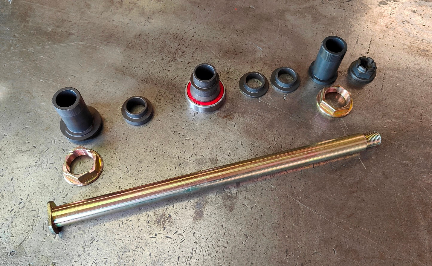 TR750 Front Wheel Spindle Assembly to suit Maxton forks with Marvic Mag ...