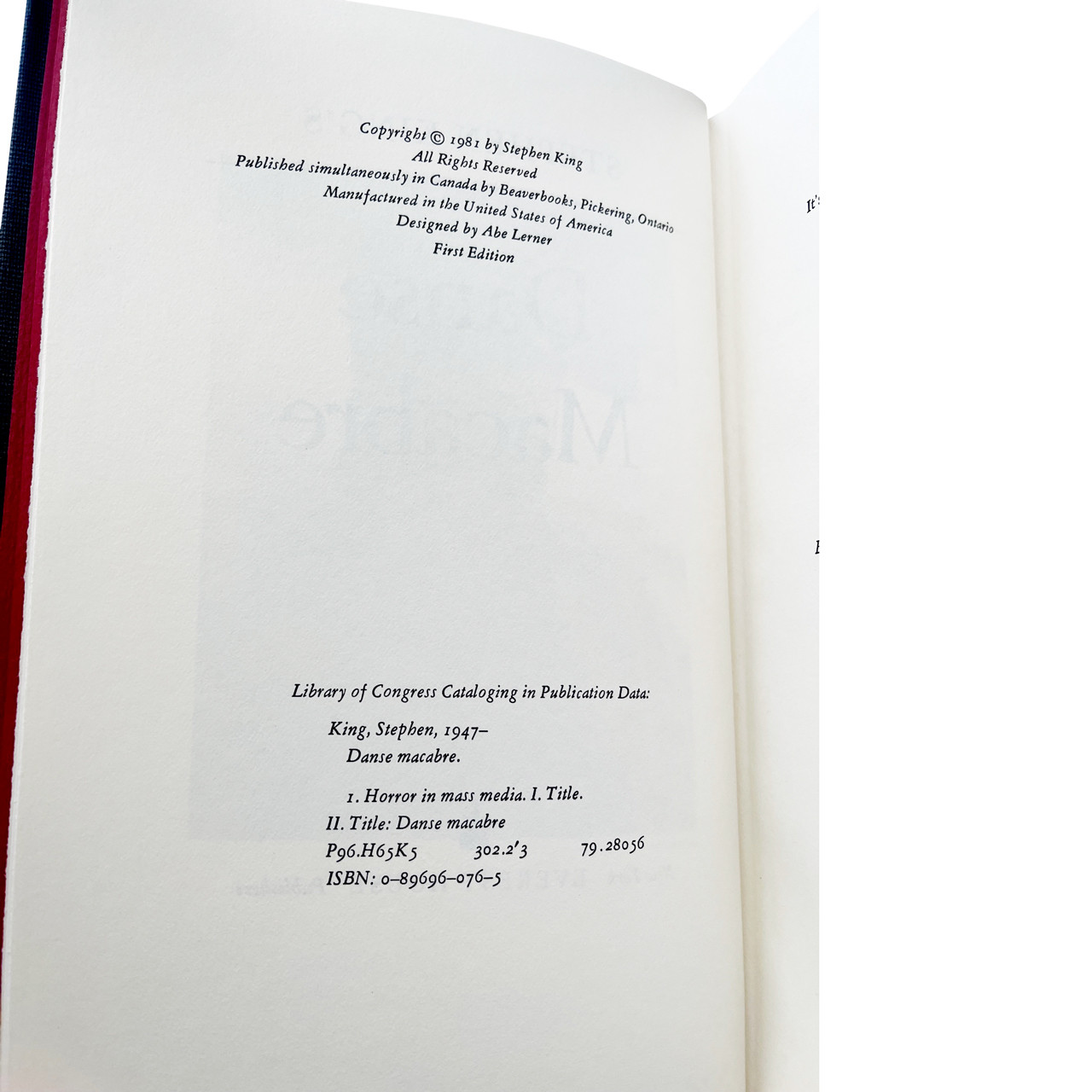 Stephen King "Danse Macabre" Slipcased Signed Limited Edition, First ...