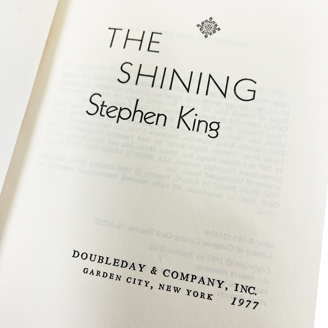 Doubleday 1977, Stephen King "The Shining" First Edition, First ...