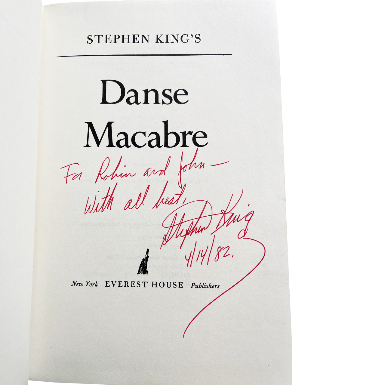 Stephen King "Danse Macabre" Slipcased Signed First Edition, First ...