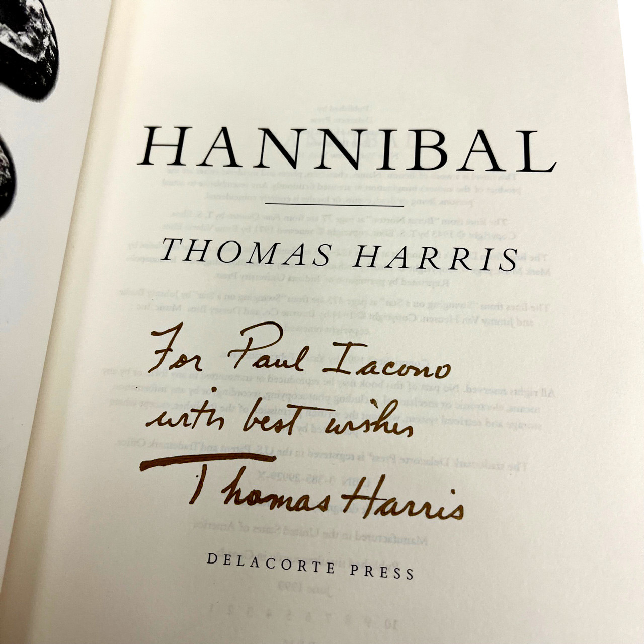 Thomas Harris "Hannibal" Signed First Edition, First Printing w/COA ...