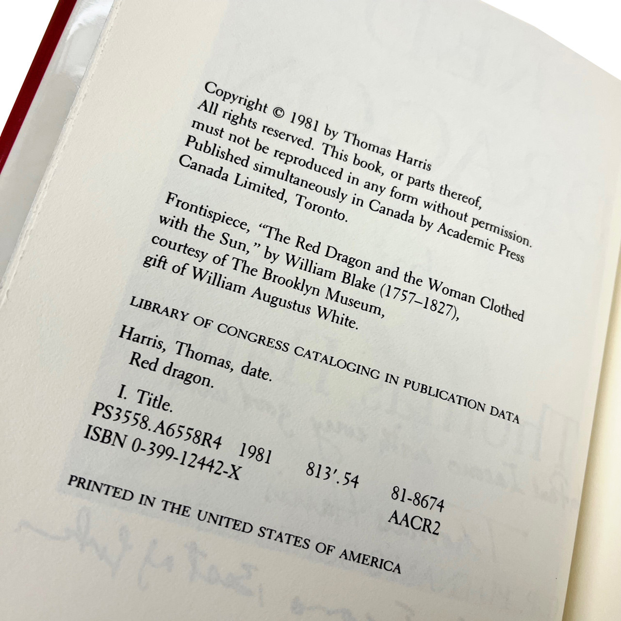 Thomas Harris "Hannibal" Signed First Edition, First Printing w/COA ...