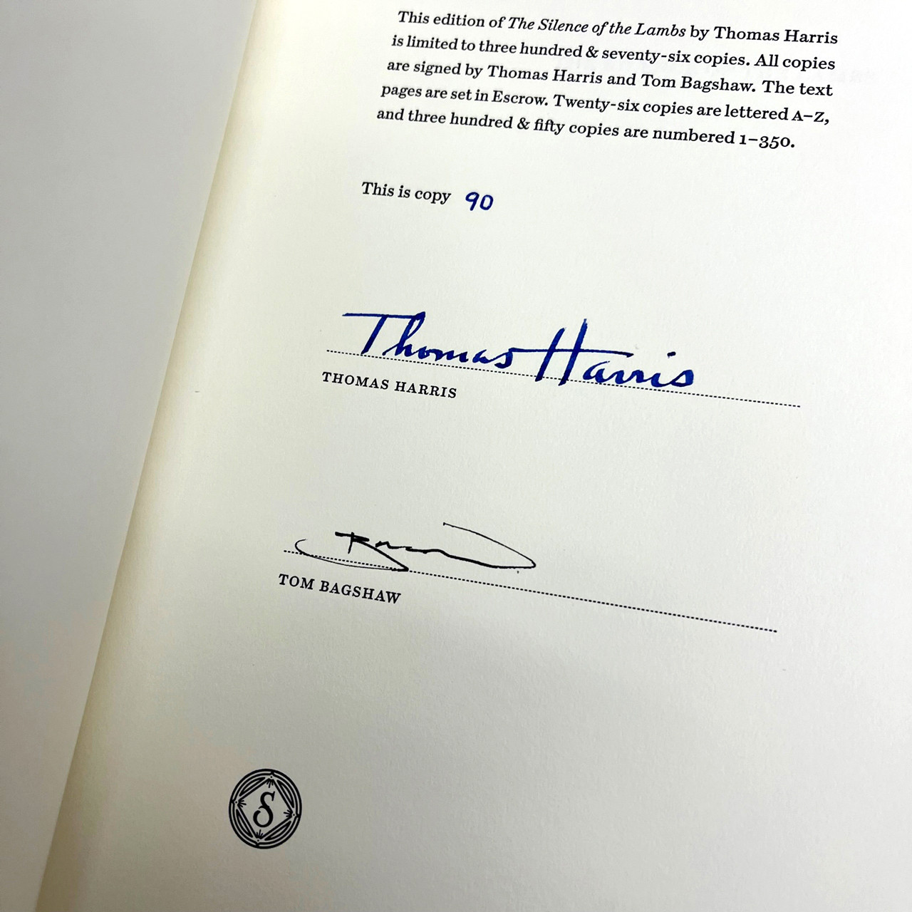 Thomas Harris "Silence of the Lambs" Slipcased Signed Limited Edition ...