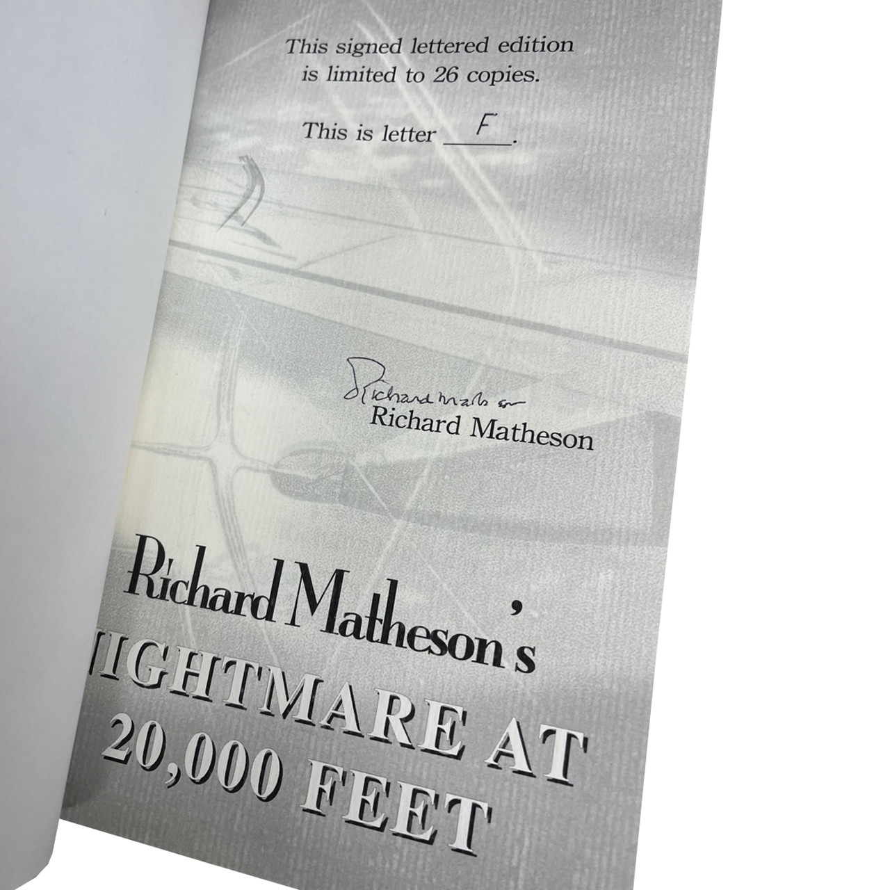 Richard Matheson "Nightmare At 20,000 Feet" Traycased Signed Lettered ...