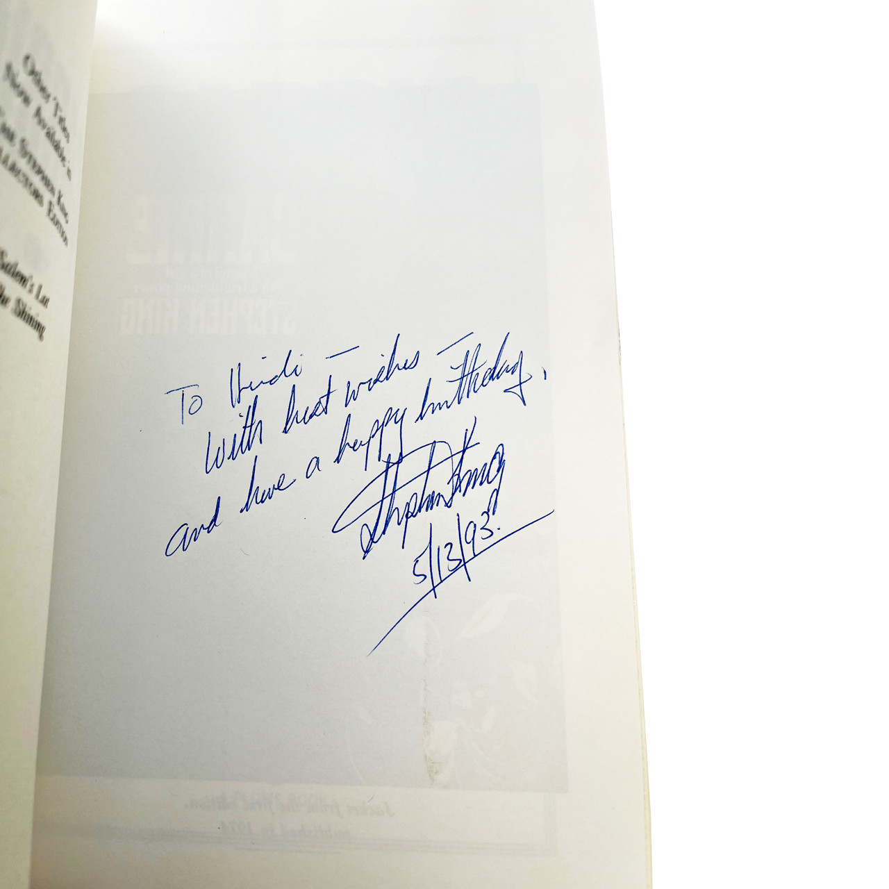 Stephen King "Carrie" Collector's Edition, Slipcased Signed & Inscribed ...