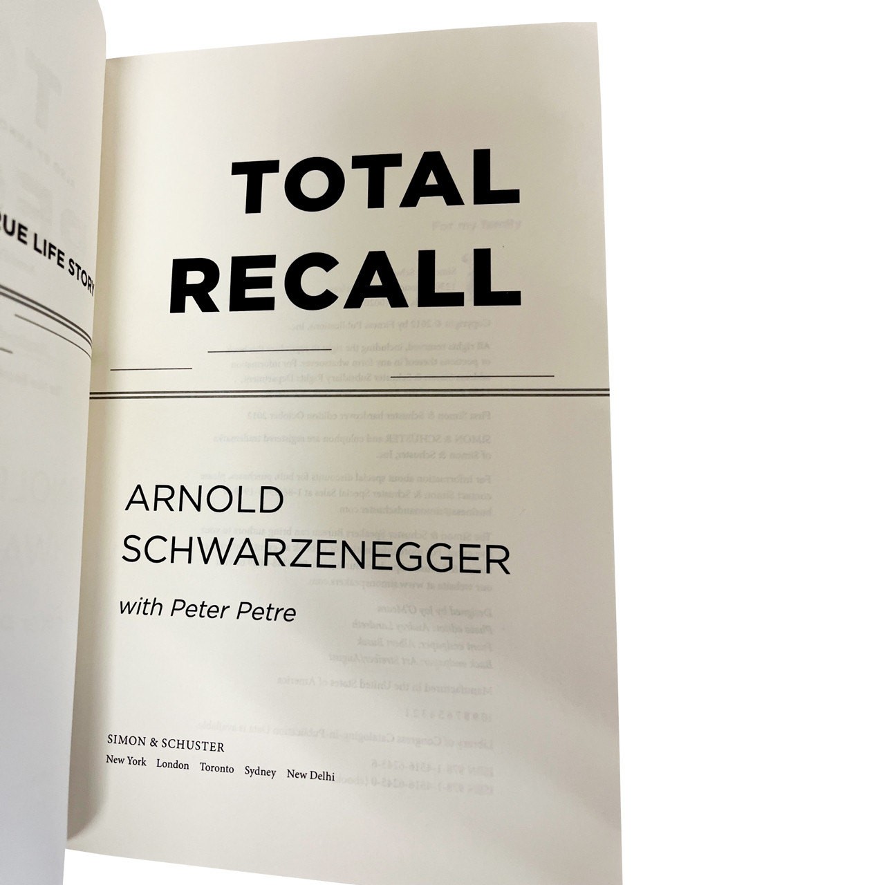 Arnold Schwarzenegger "Total Recall: My Unbelievably True Life Story ...